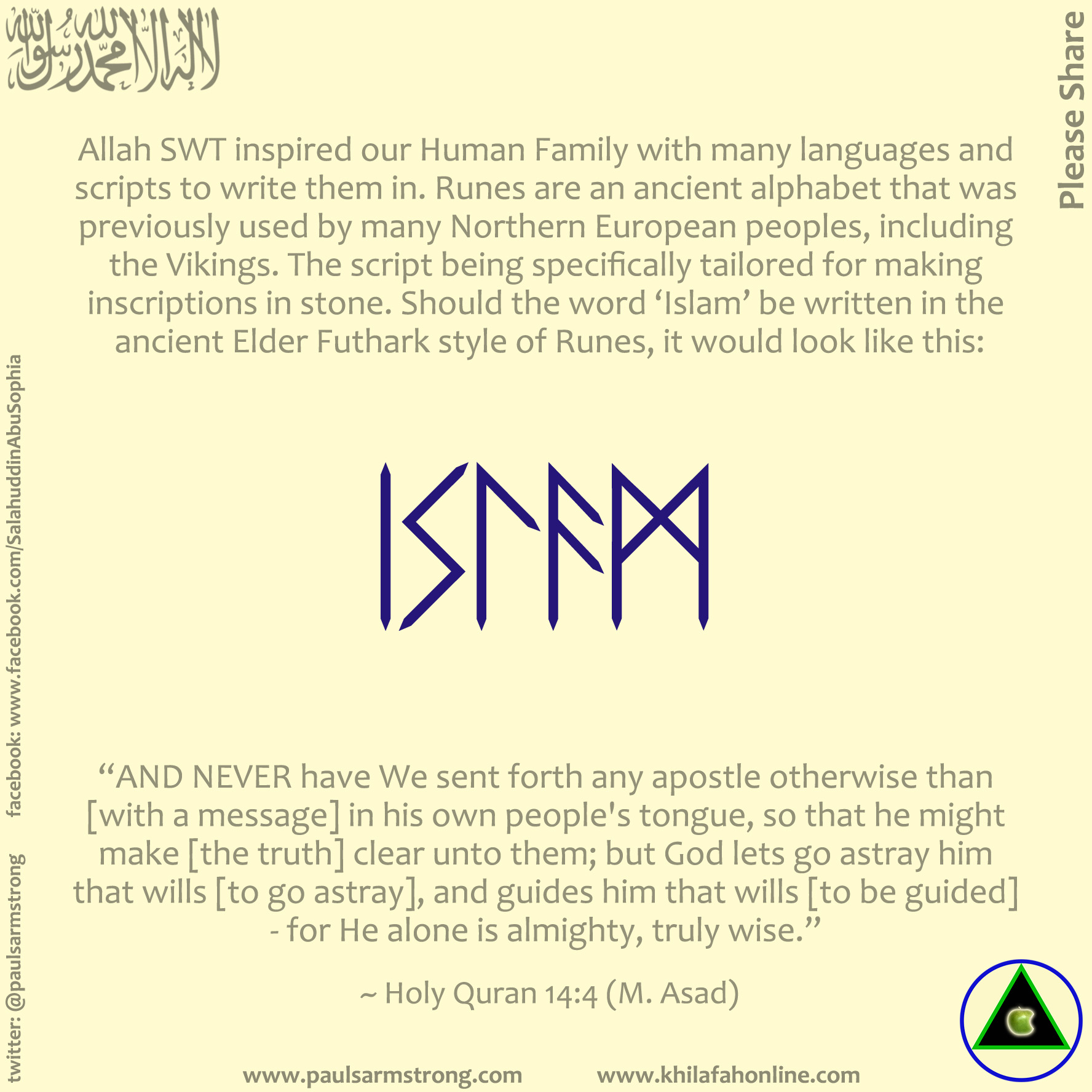Islam written in Viking Runes – Paul Salahuddin Armstrong